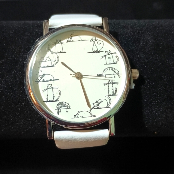 Accessories | Retro Leather Cartoon Cat Analog Alloy Quartz Wrist Watch ...